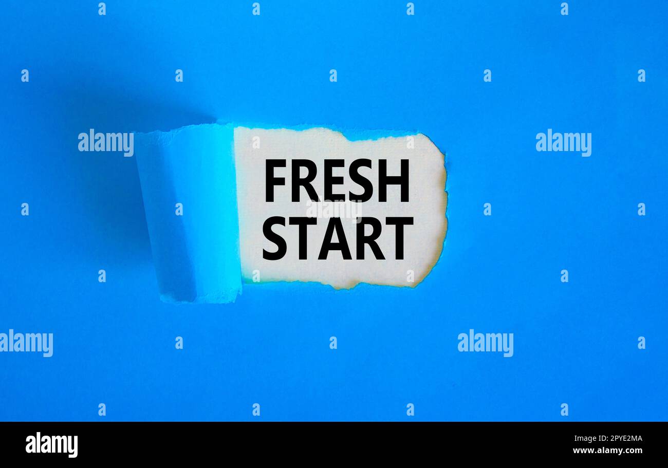 Fresh start and motivational symbol. Concept words Fresh start on ...