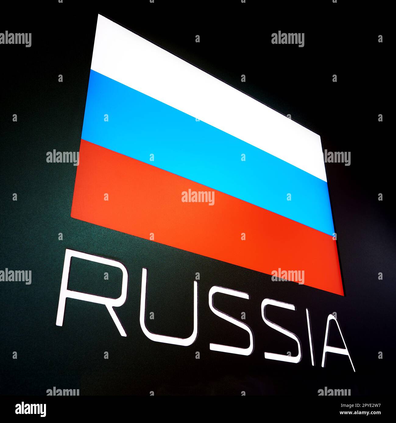 Russia flag on black hi-res stock photography and images - Alamy