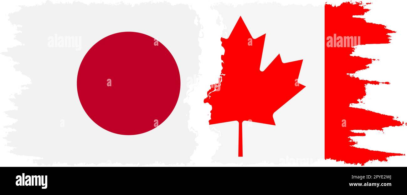 Canada and Japan grunge flags connection, vector Stock Vector Image ...