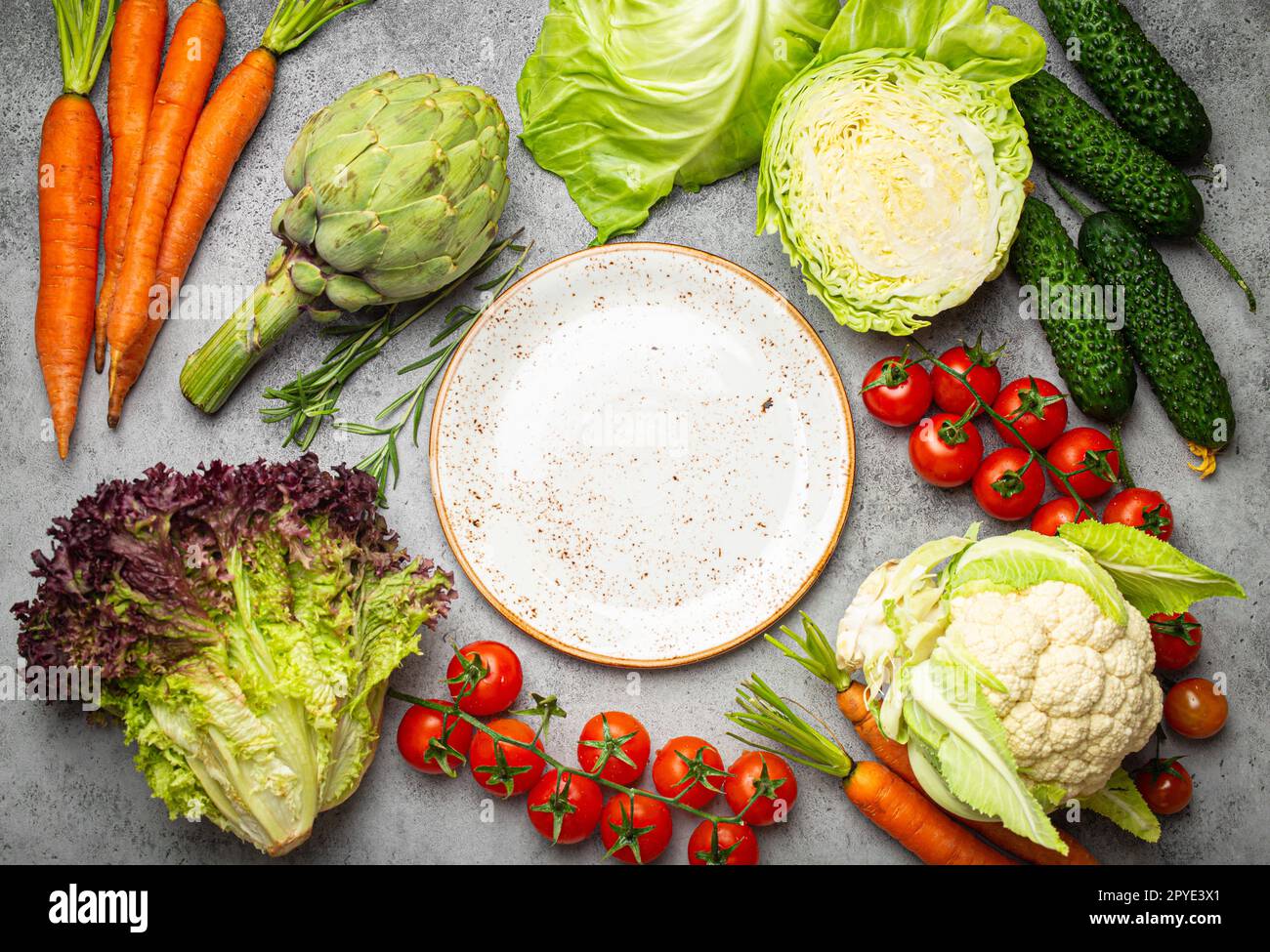 Assorted food raw products: vegetables, beef meat, fish salmon and ...