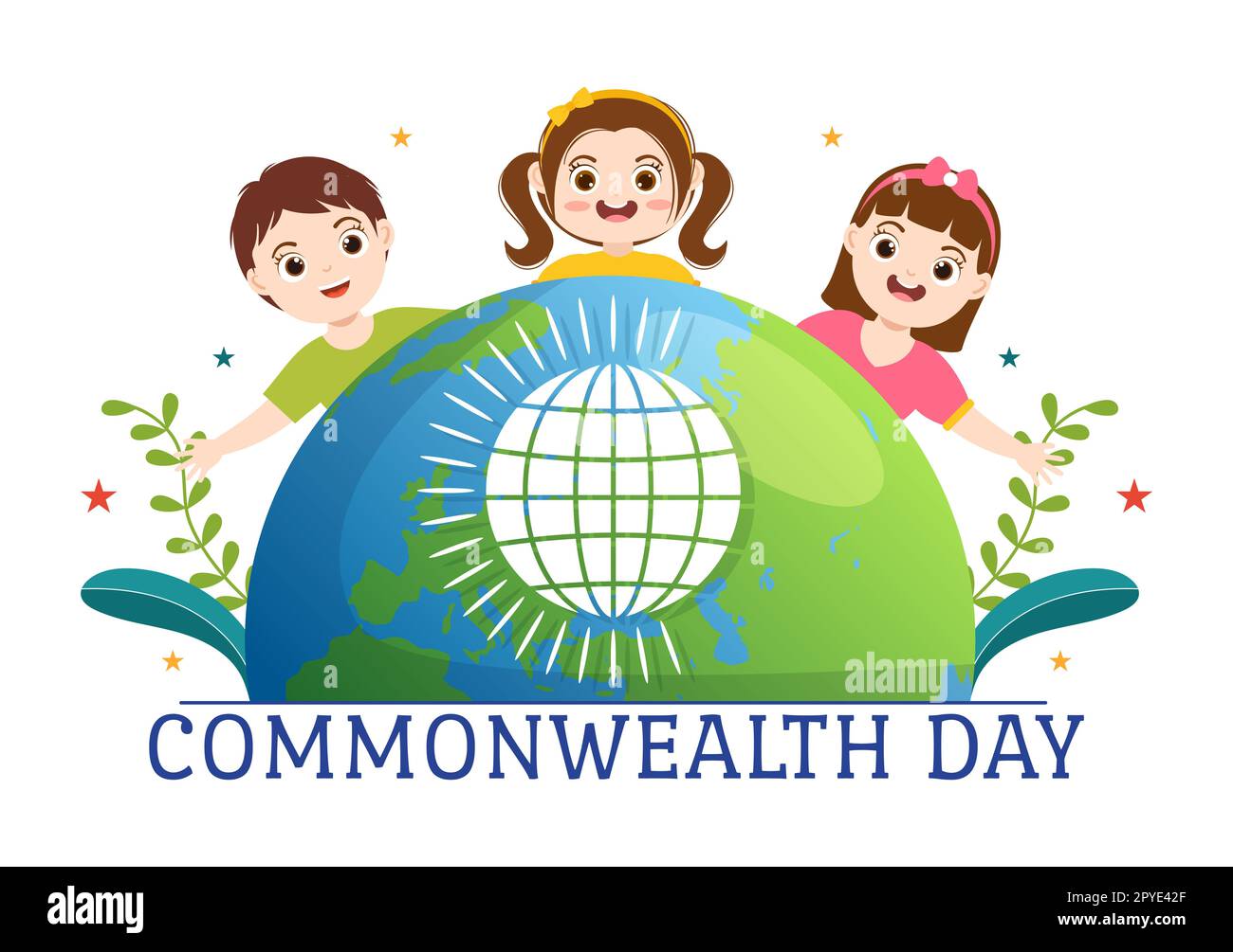 Commonwealth of Nations Day on 24 may Illustration with Kids, Helps ...