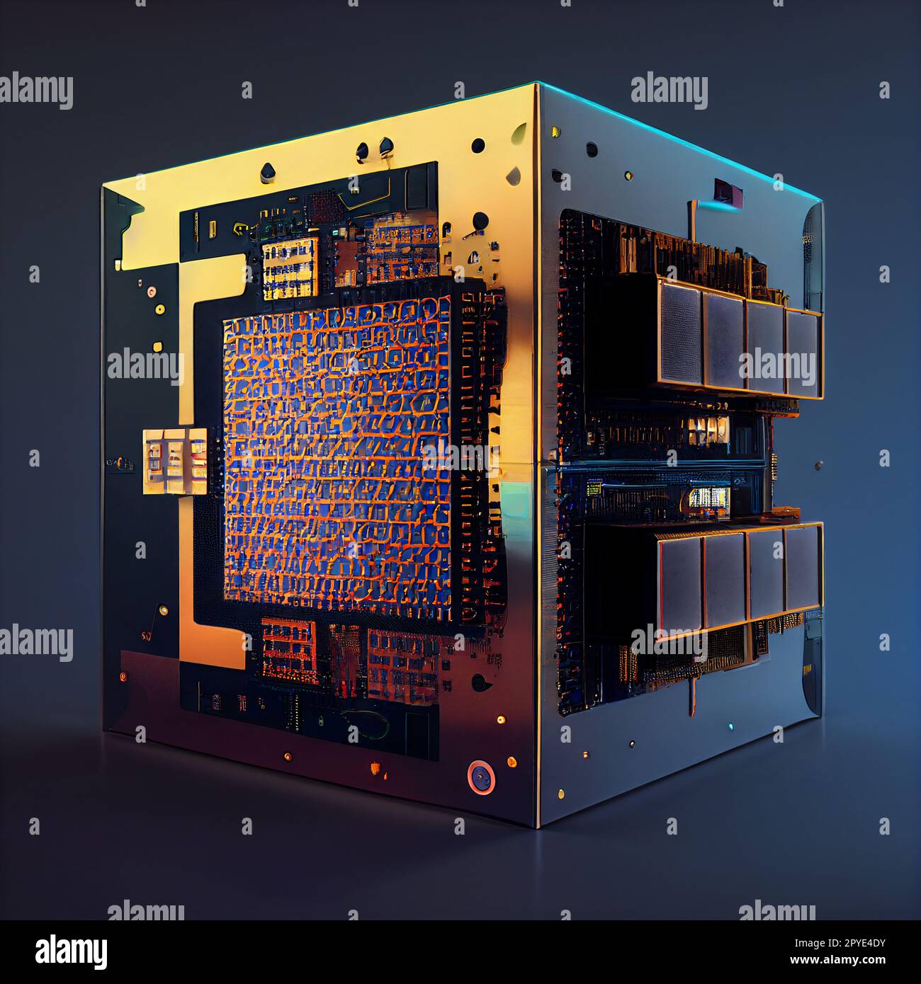Blockchain technology. Quantum computer Stock Photo - Alamy