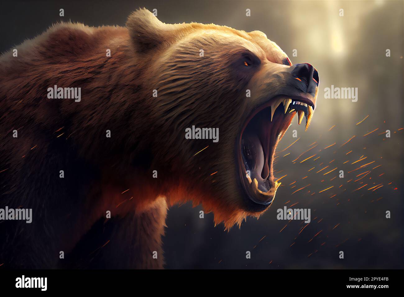 Roaring grizzly bear Stock Photo - Alamy