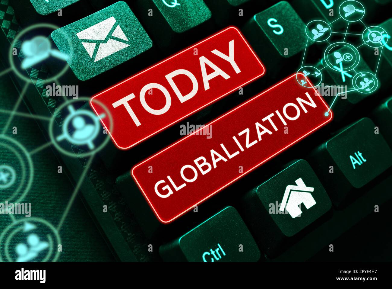 Text caption presenting Globalization. Internet Concept development of ...