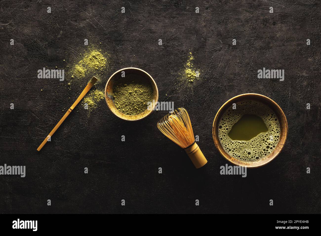 Green matcha tea ceremony Stock Photo - Alamy