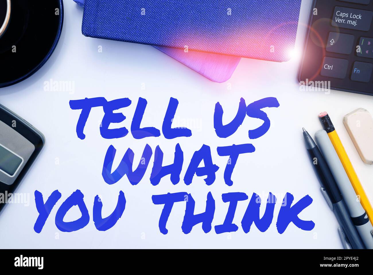 Text showing inspiration Tell Us What You Think. Business idea Express ...