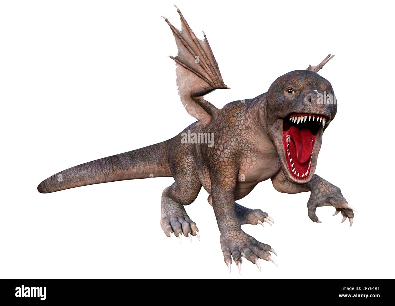 3D rendering of a fantasy dragon isolated on white background Stock ...