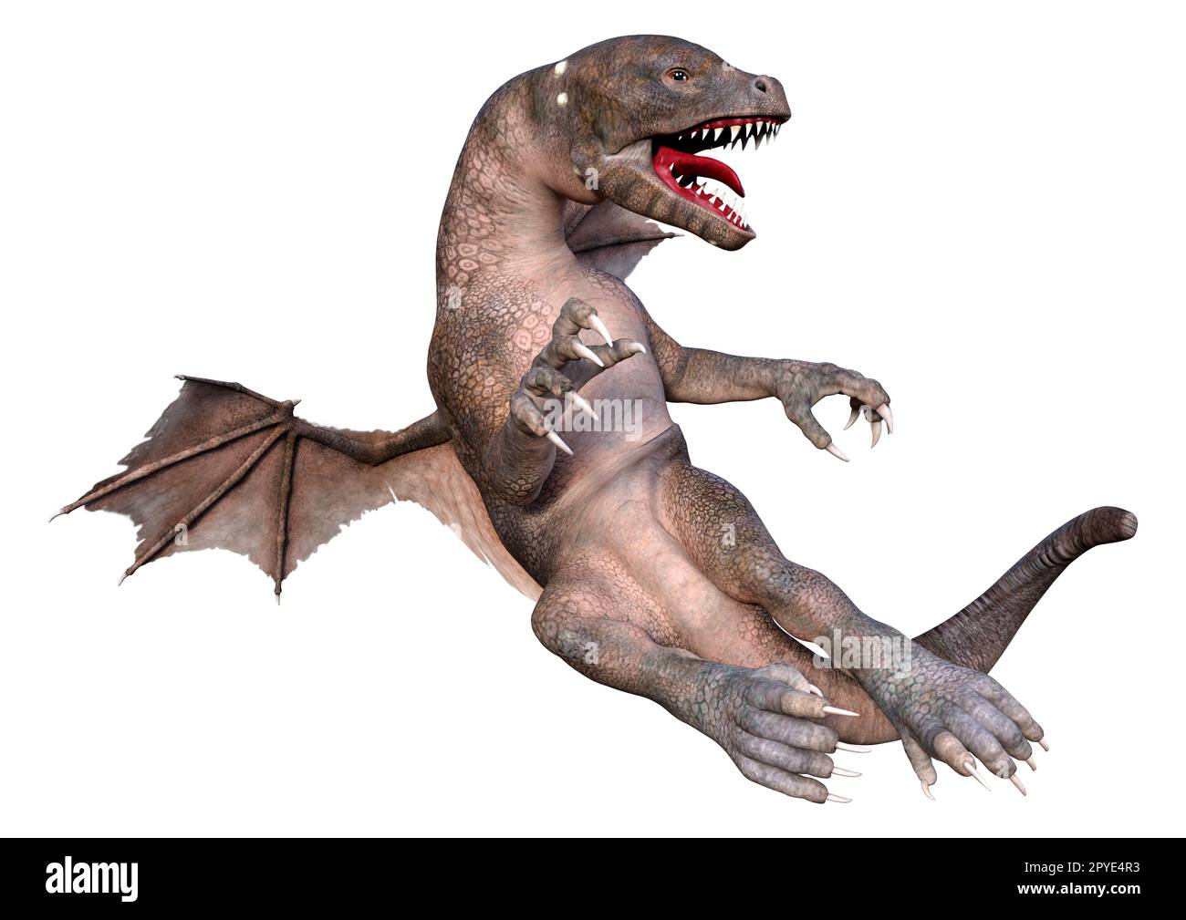 3D rendering of a fantasy dragon isolated on white background Stock ...