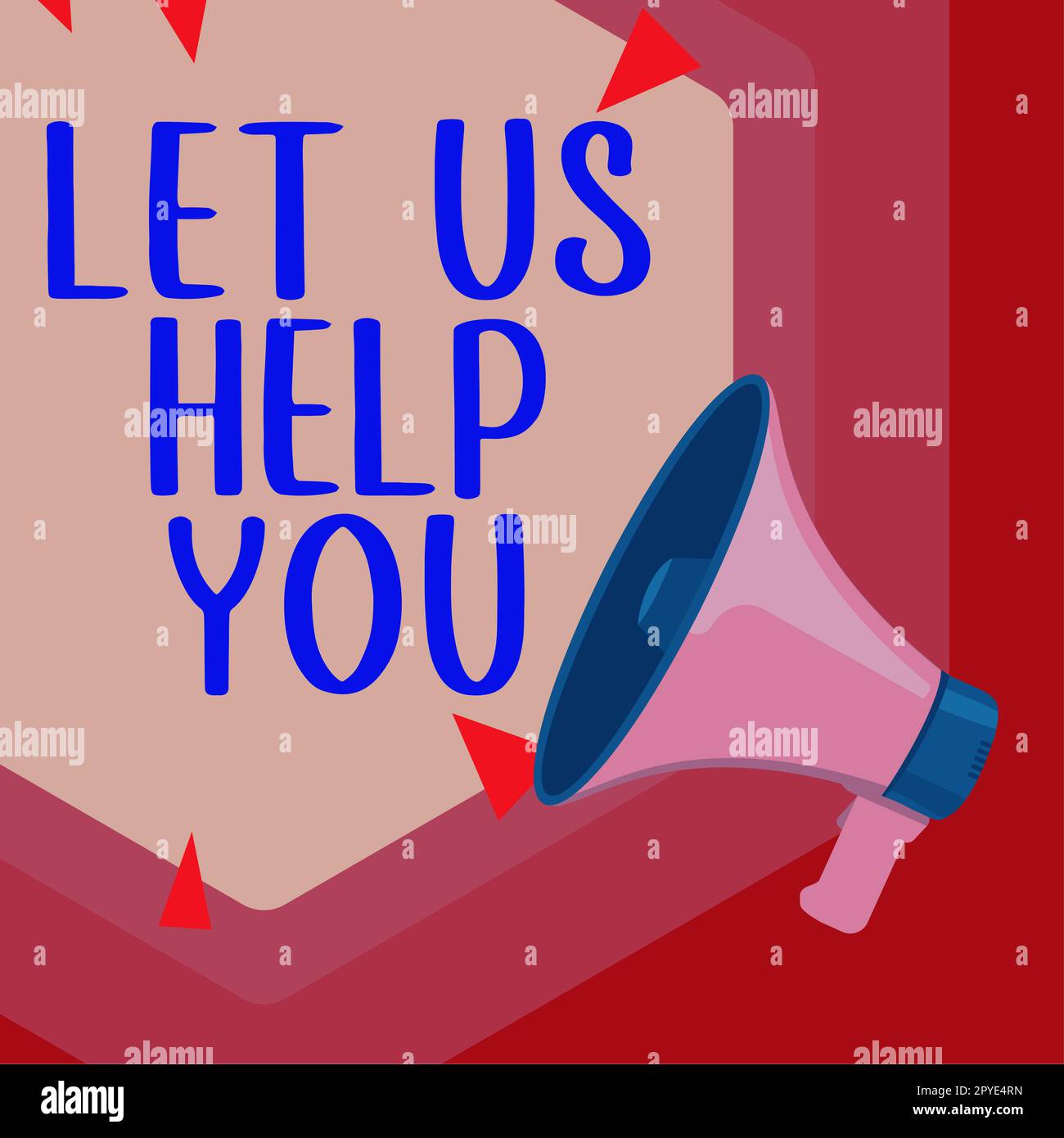 Hand writing sign Let Us Help You. Word Written on Offering a service ...