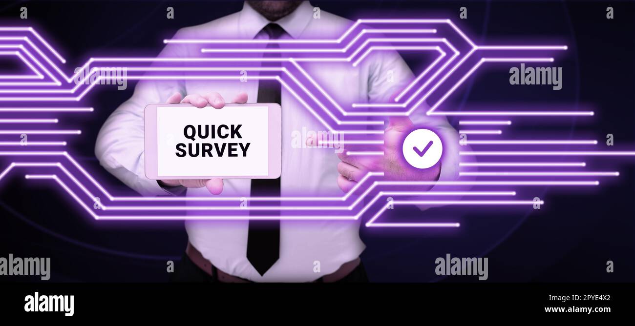 Conceptual display Quick Survey. Word for Conduct fast check on ...