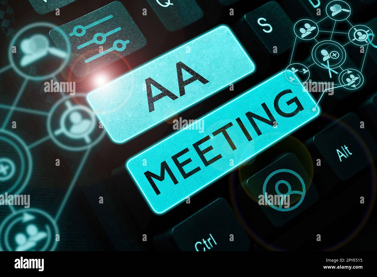 Hand writing sign Aa Meeting. Conceptual photo gathering of alcohol ...