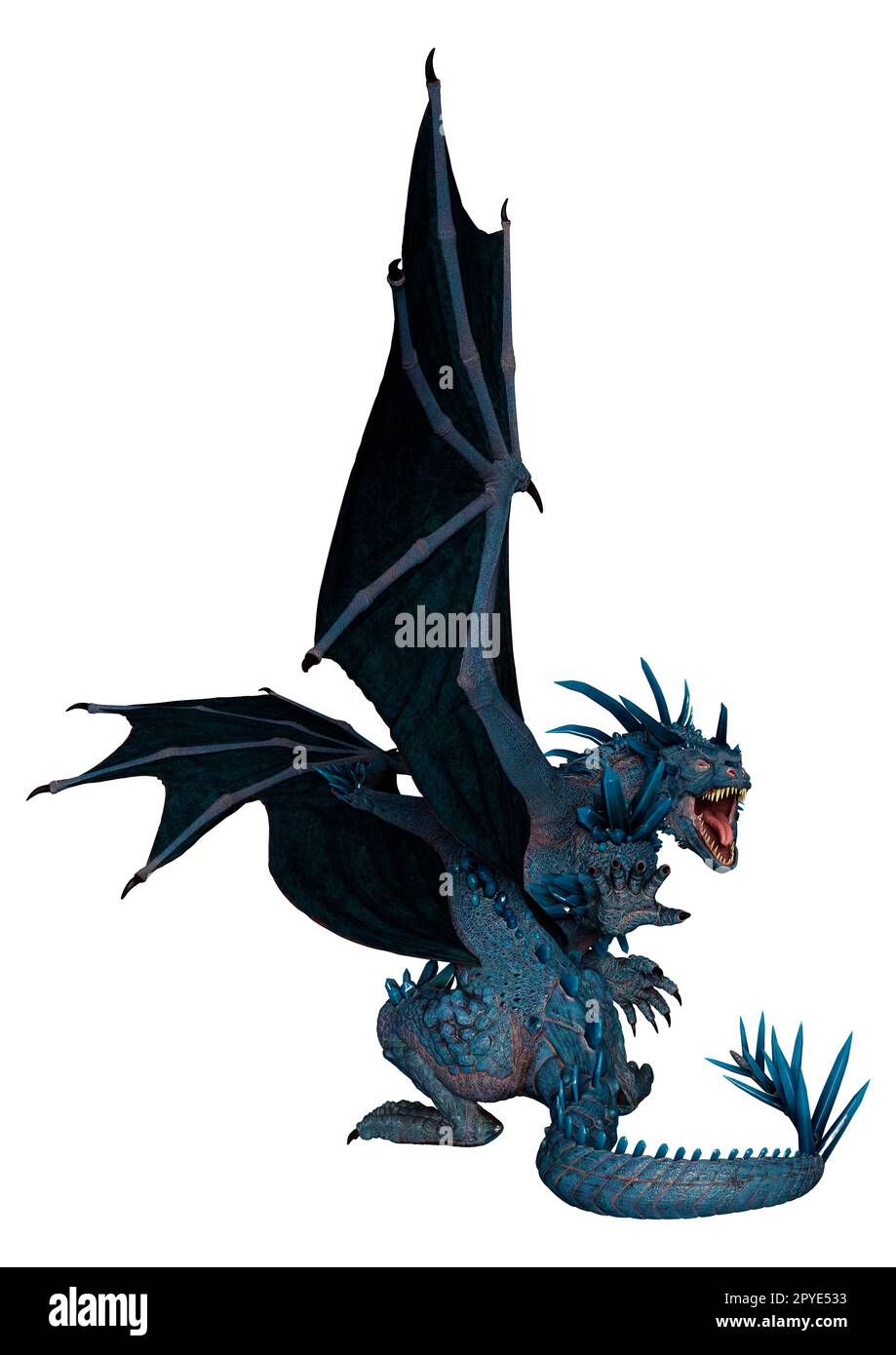 3D rendering of a fantasy dragon isolated on white background Stock ...