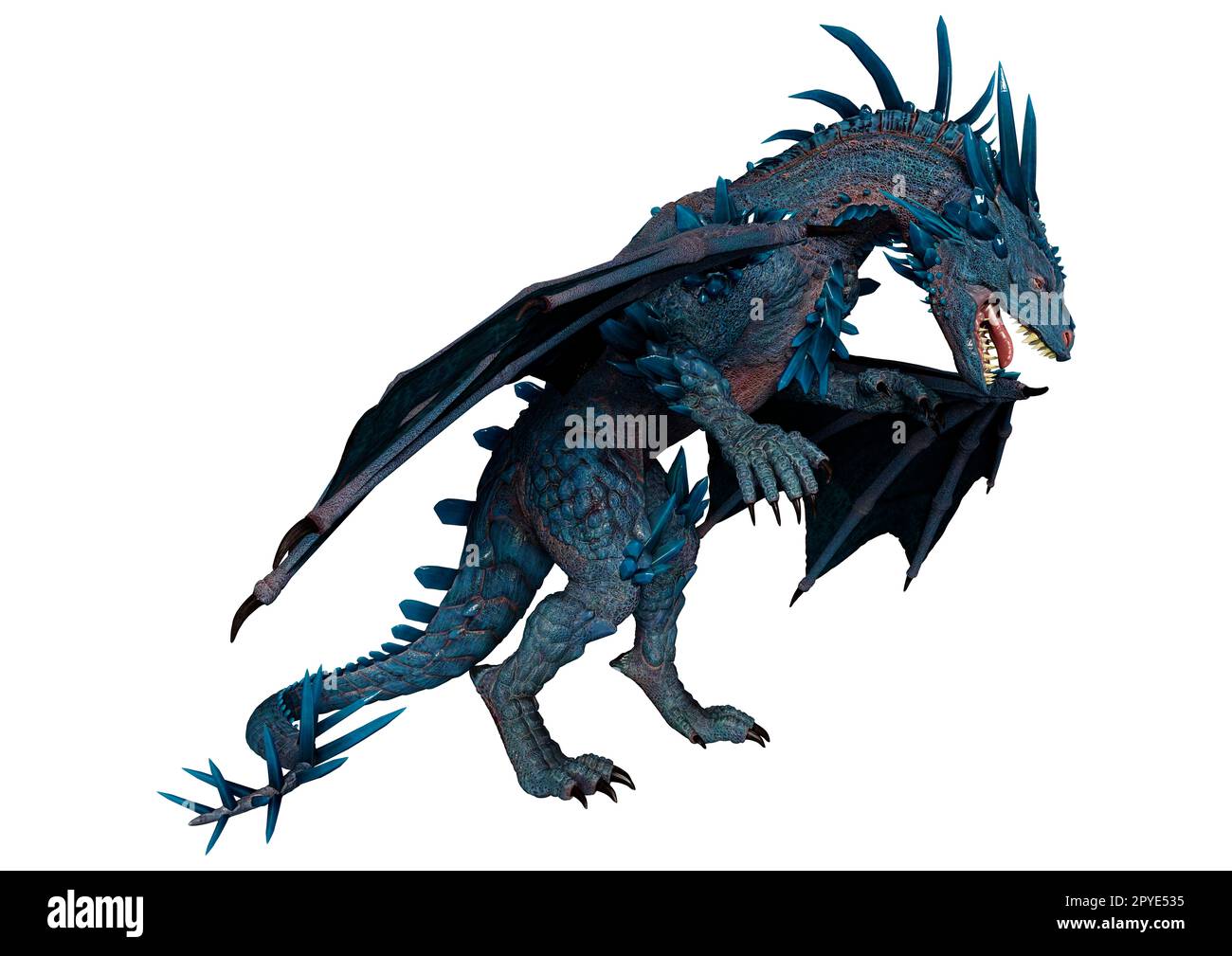 3D rendering of a fantasy dragon isolated on white background Stock ...