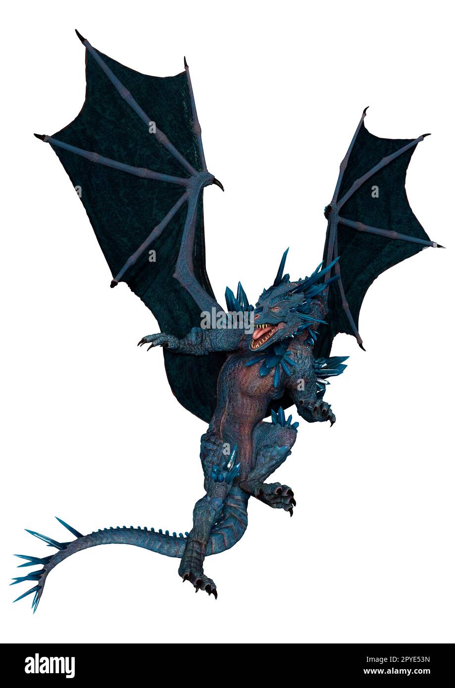 3D rendering of a fantasy dragon isolated on white background Stock ...