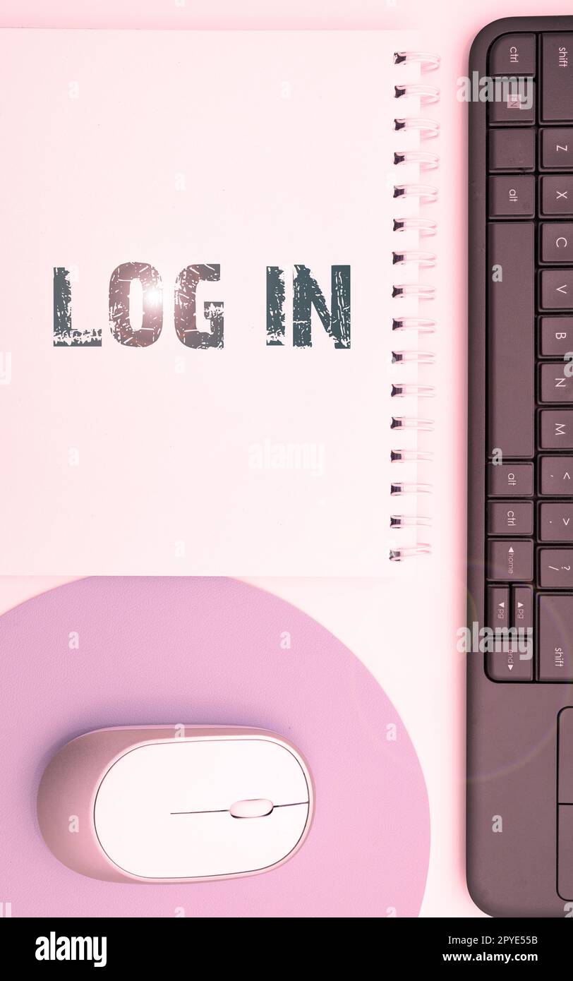 Log in text hi-res stock photography and images - Alamy