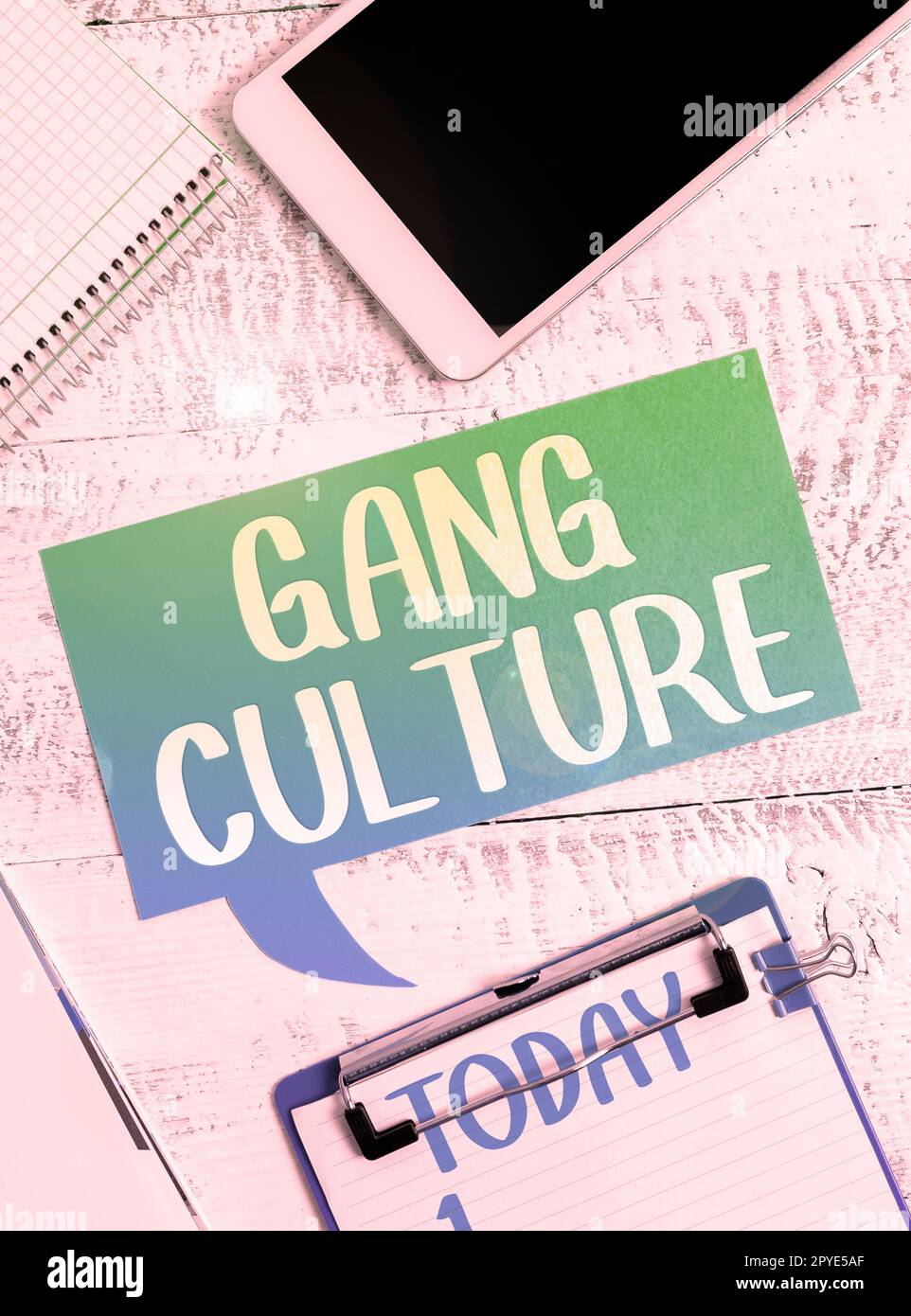 Sign displaying Gang Culture. Word Written on particular organization ...