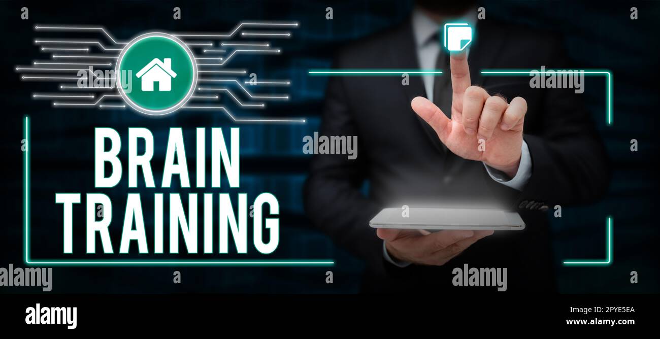 Writing displaying text Brain Training. Business overview mental ...