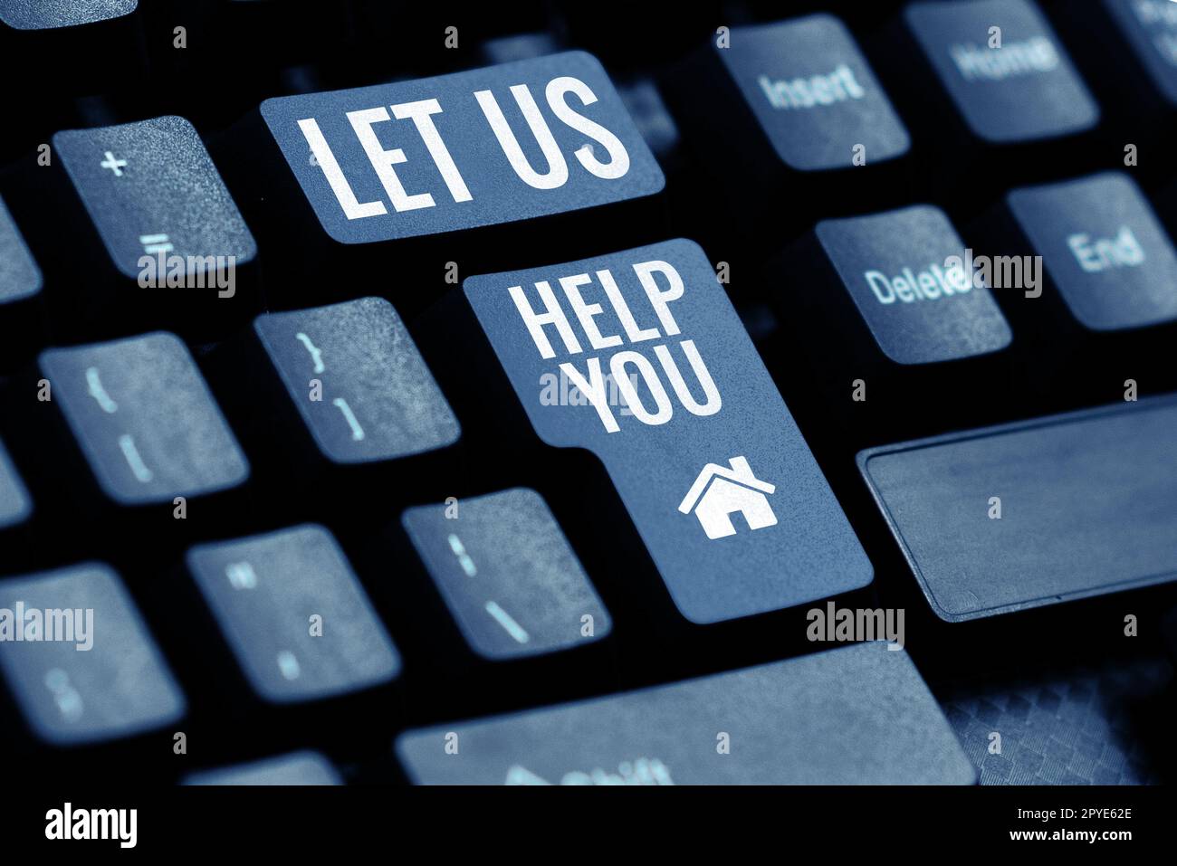 Text caption presenting Let Us Help You. Business overview Offering a ...