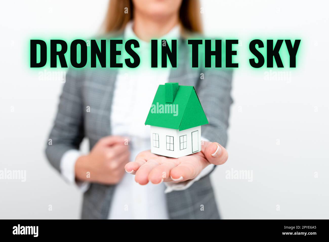 Conceptual display Drones In The Sky. Internet Concept Modern aerial ...