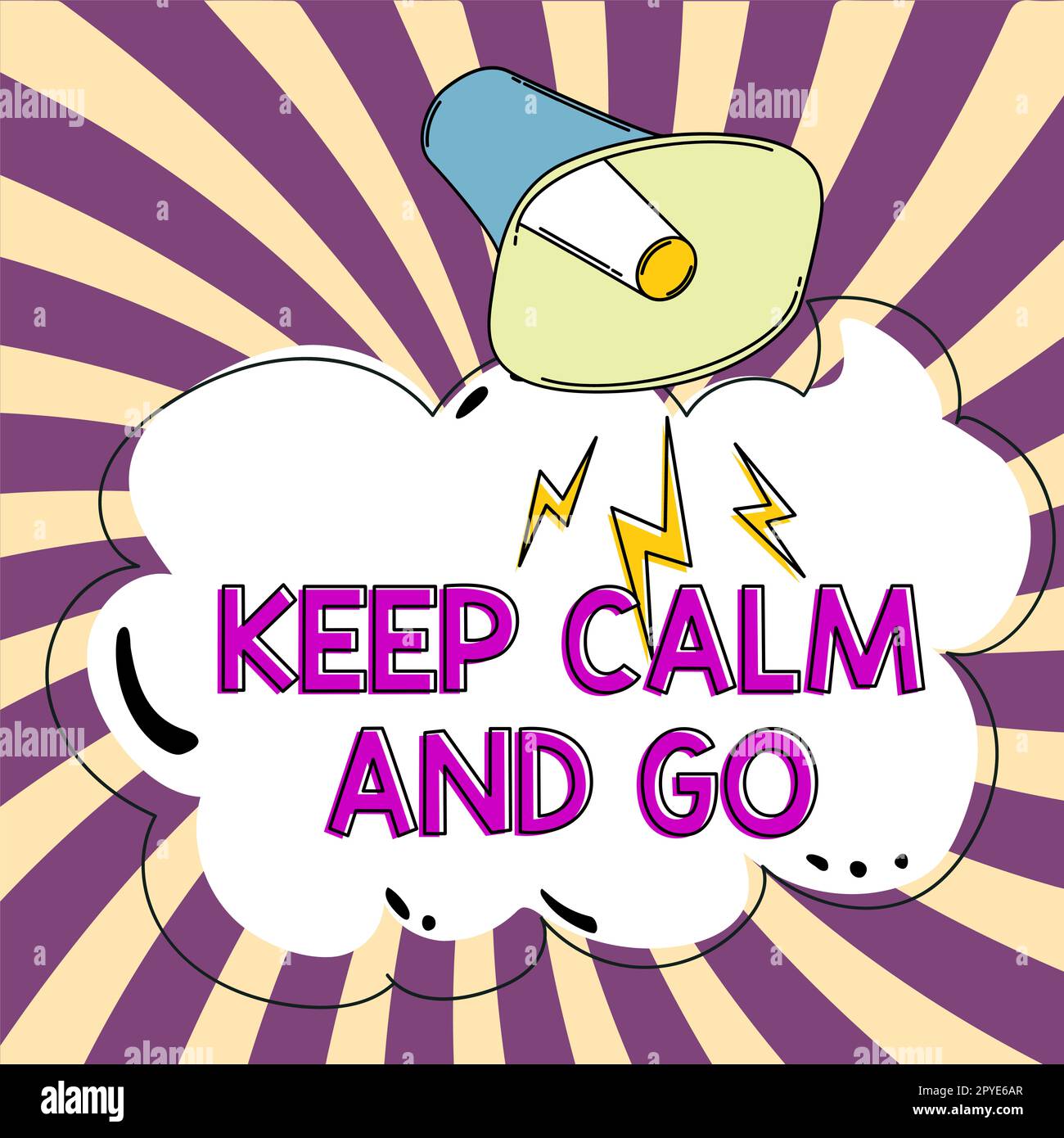 Inspiration showing sign Keep Calm And Go. Conceptual photo Be relaxed ...