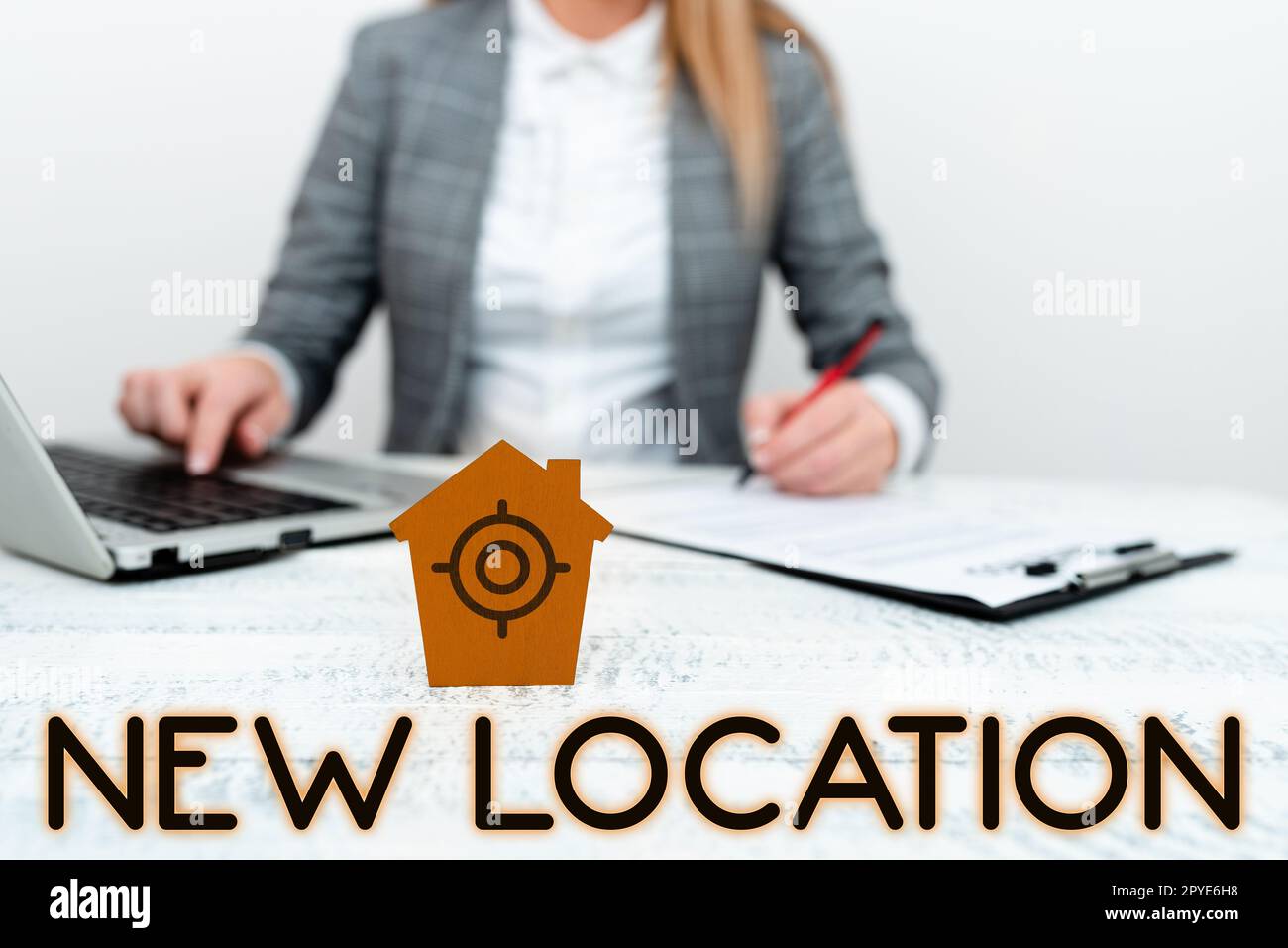 Text caption presenting New Location. Conceptual photo Get located on a ...