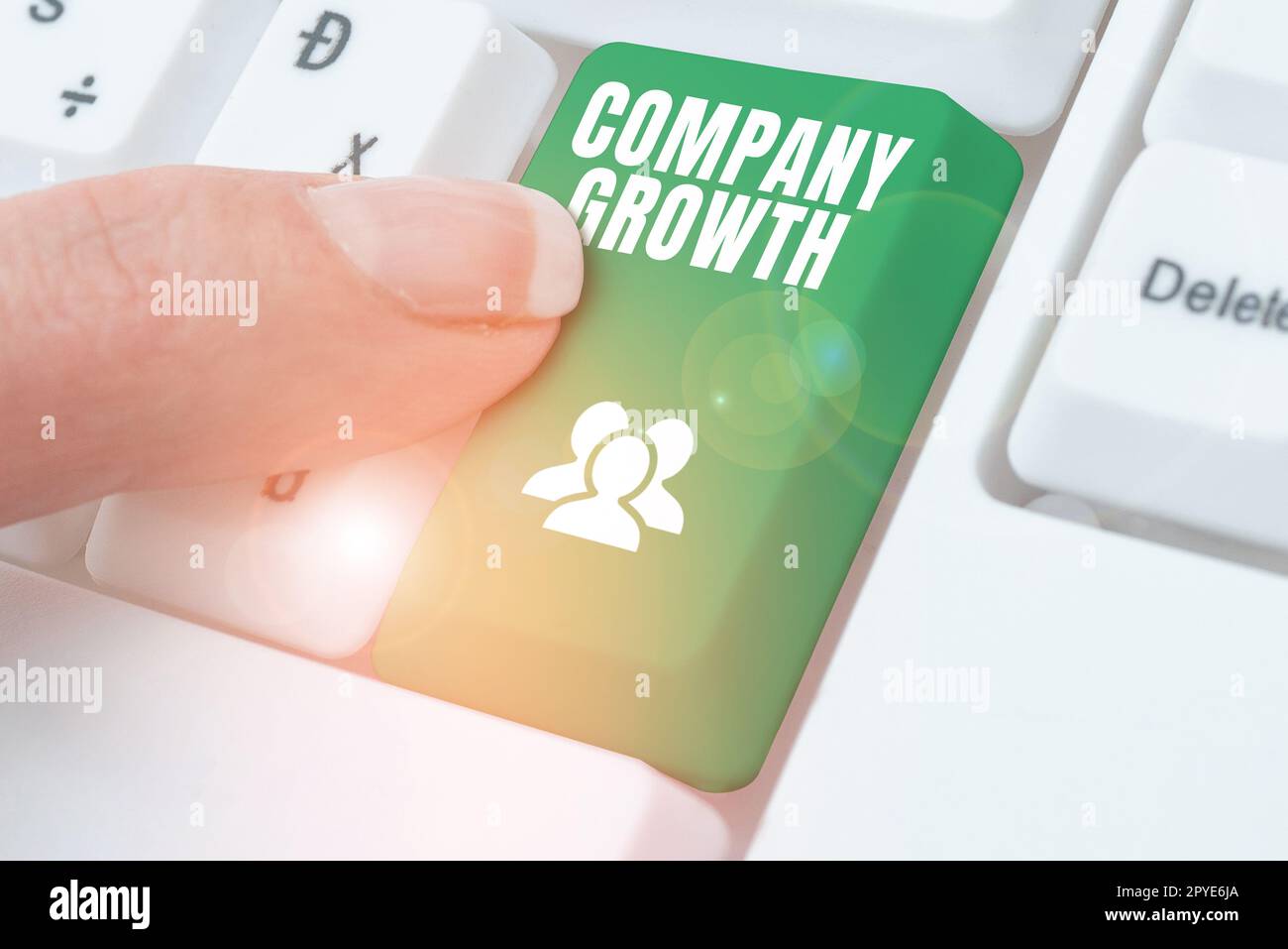 Hand writing sign Company Growth. Business concept a long-term stage ...