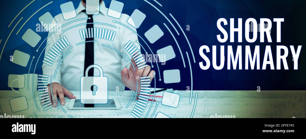 Conceptual display Short Summary. Business showcase Brief statement of ...