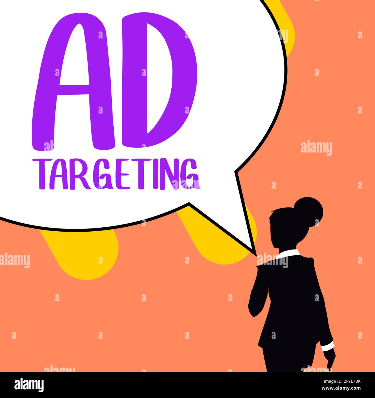 Text caption presenting Ad Targeting. Conceptual photo target the most ...