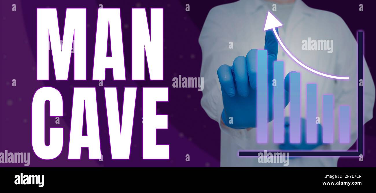 Writing displaying text Man Cave. Business showcase a room, space or ...