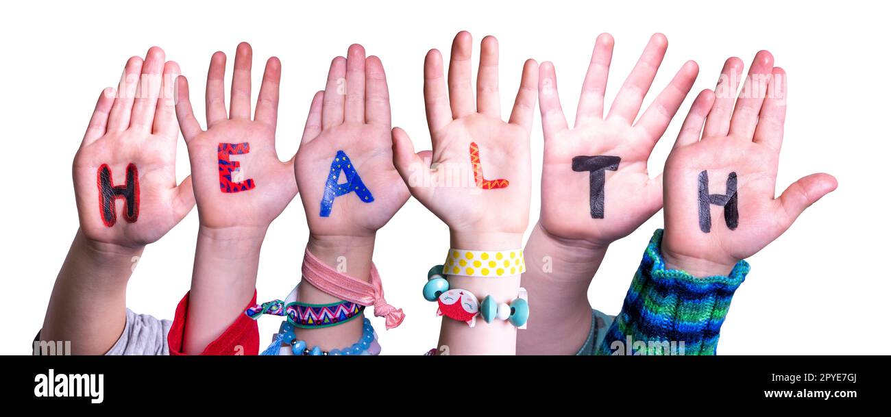 Children Hands Building Word Health, Isolated Background Stock Photo ...