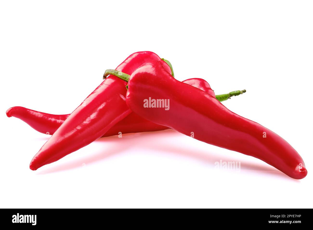 Whole red bell pepper capia isolated on white background Stock Photo ...