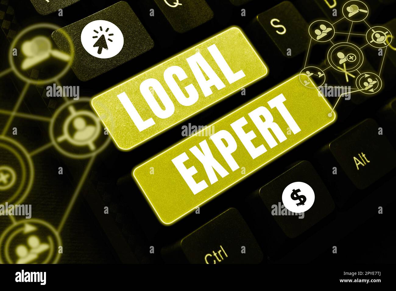 Text caption presenting Local Expert. Internet Concept offers expertise ...