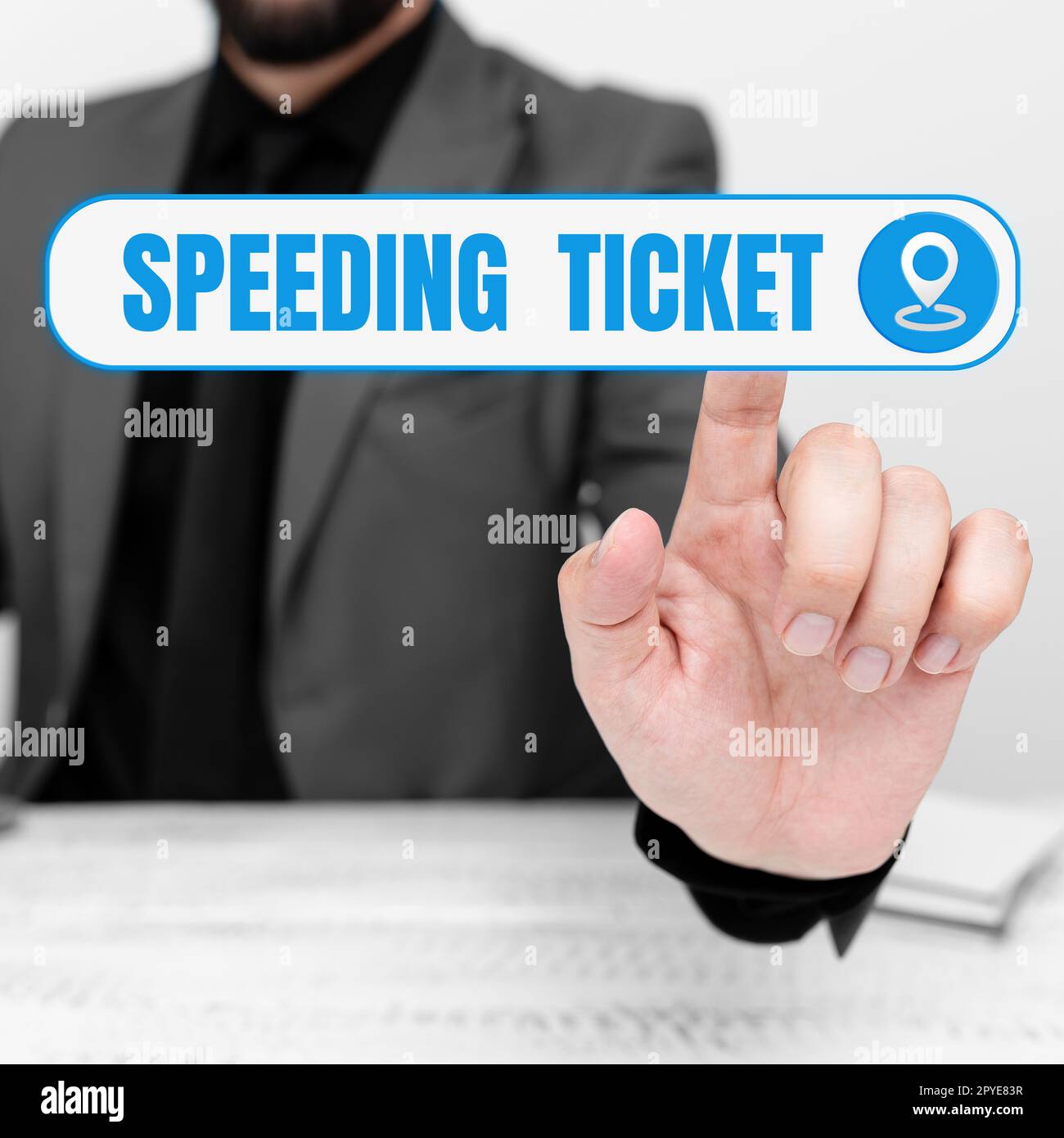 Text caption presenting Speeding Ticket. Concept meaning psychological ...