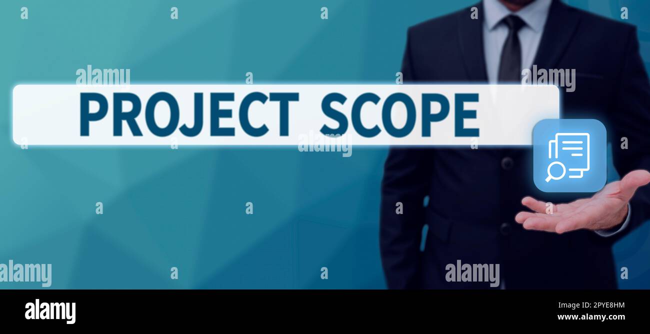 Conceptual display Project Scope. Concept meaning evaluation of work ...