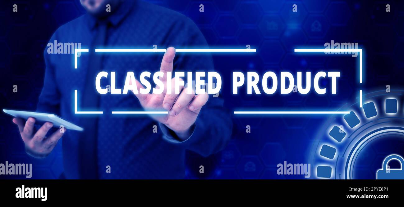 Conceptual caption Classified Product. Business concept Sensitive Data ...