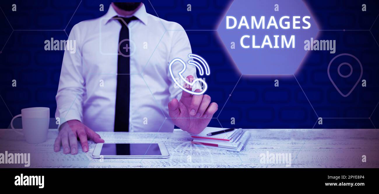 Writing displaying text Damages Claim. Word for Demand Compensation ... Writing displaying text Damages Claim. Word for Demand Compensation ...