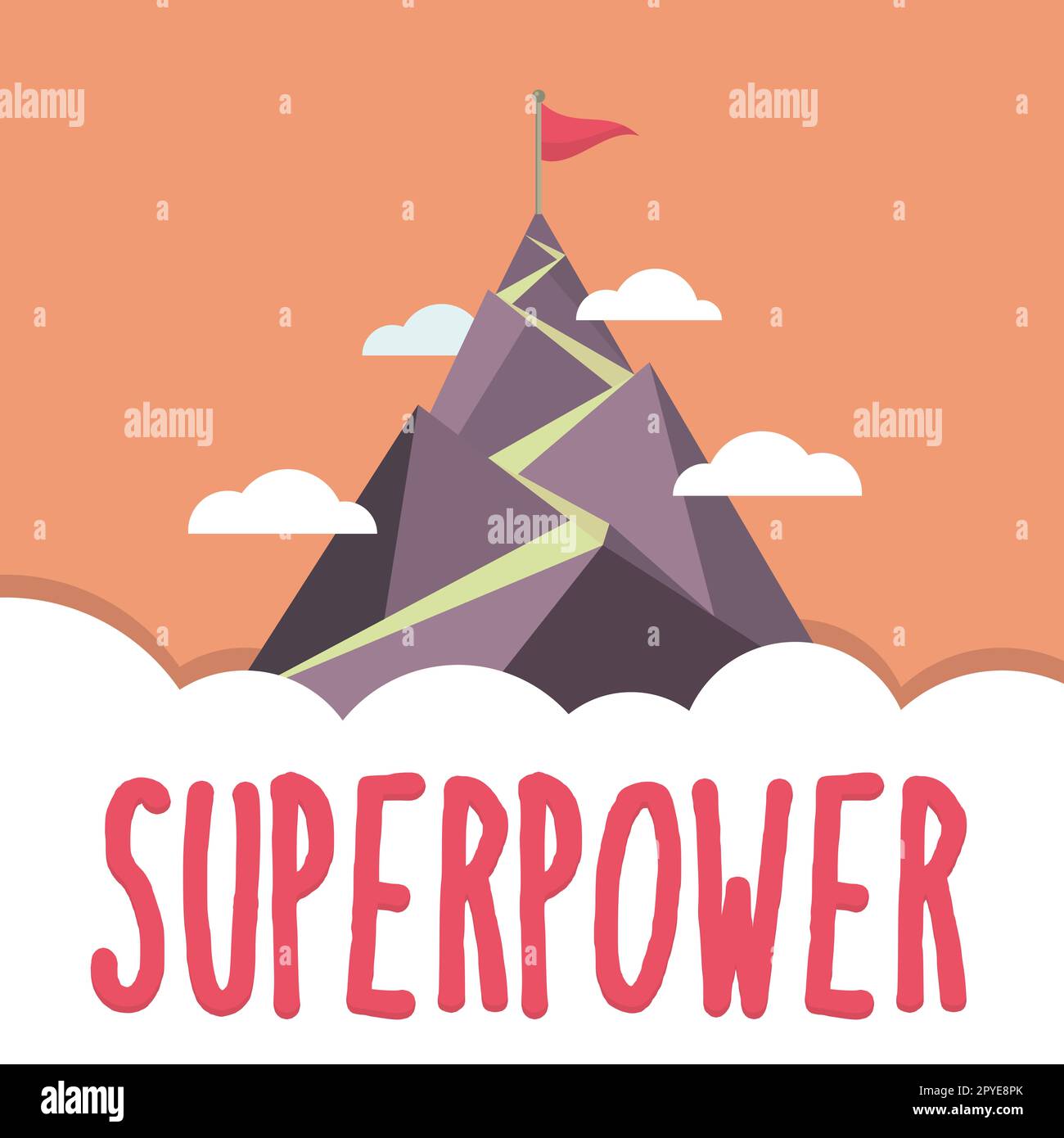 Text caption presenting Superpower. Word Written on a power or ability ...