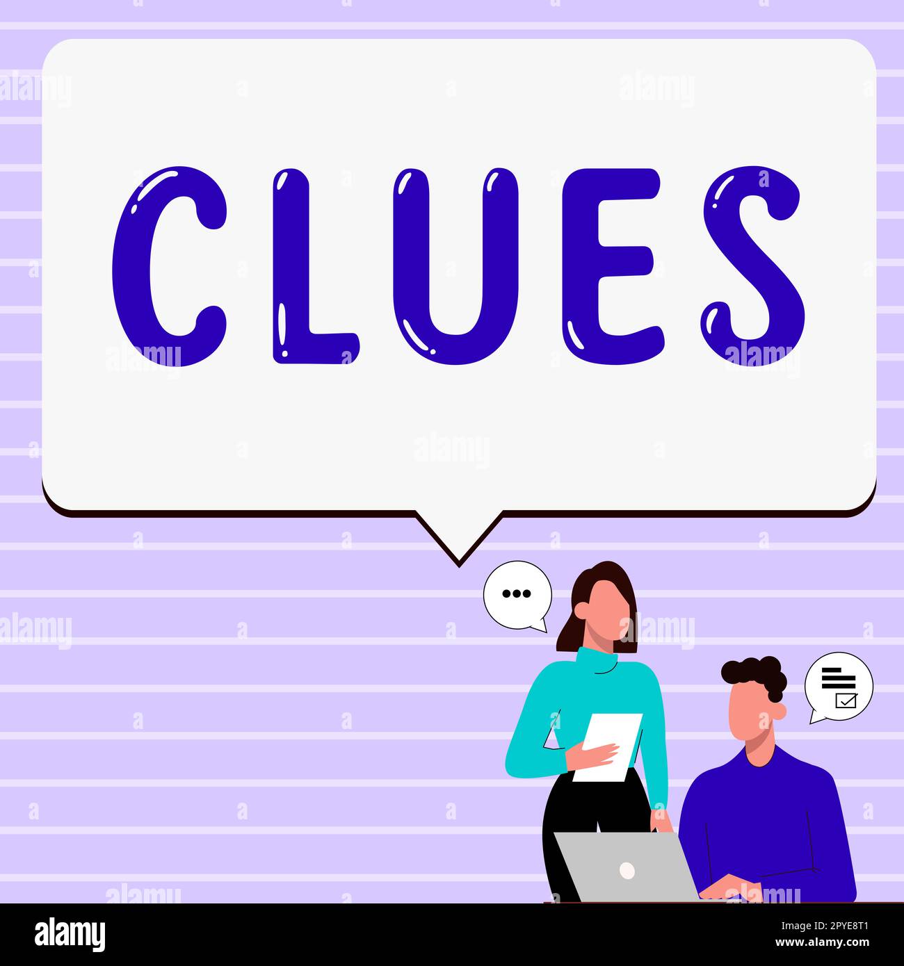 Handwriting text Clues. Word for Piece of evidence information Fact ...