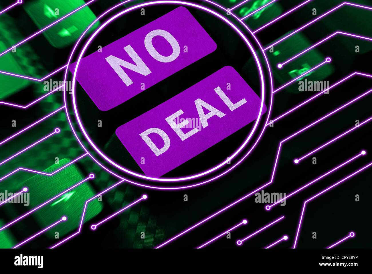 Hand writing sign No Deal. Business overview a negative result on ...