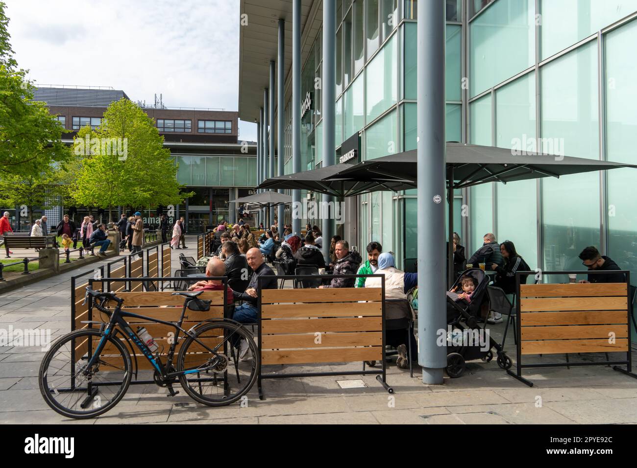 A view of people spending time in Old Eldon Square in the city of ...