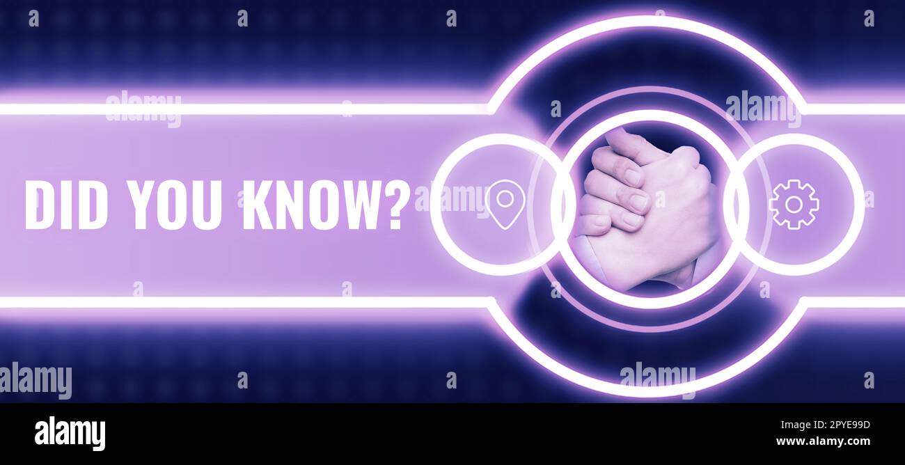 Sign displaying Did You Know. Conceptual photo Fun Facts and Figures ...