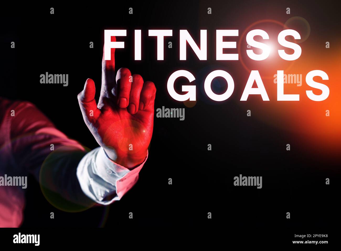 Sign displaying Fitness Goals. Concept meaning Loose fat Build muscle ...