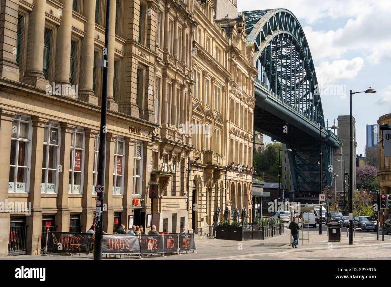 An iconic view of the Tyne Bridge, from The Side in the city of ...