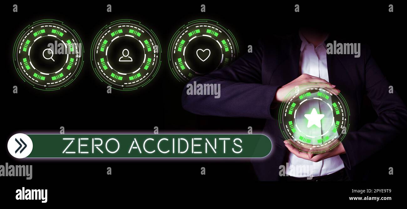 Hand writing sign Zero Accidents. Conceptual photo important strategy ...