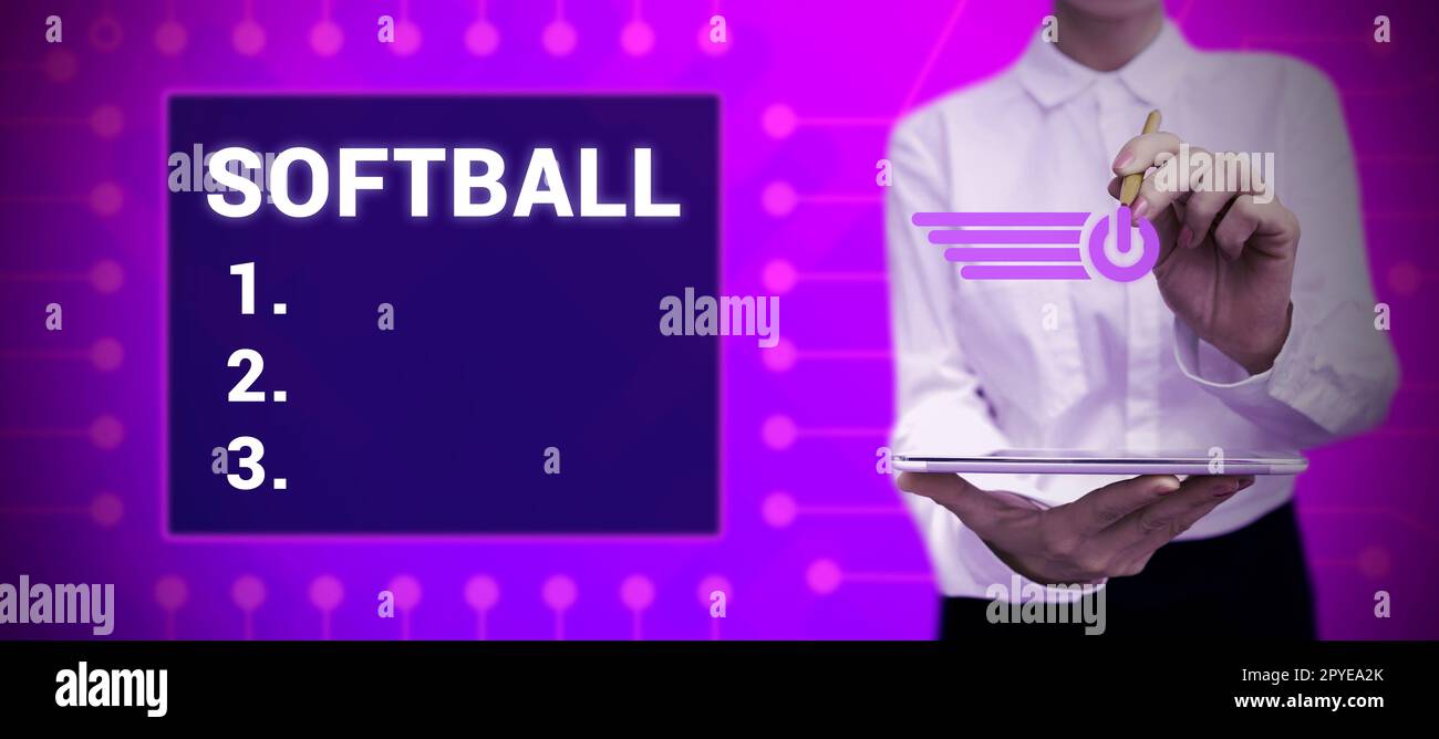 Writing displaying text Softball. Business showcase a sport similar to ...
