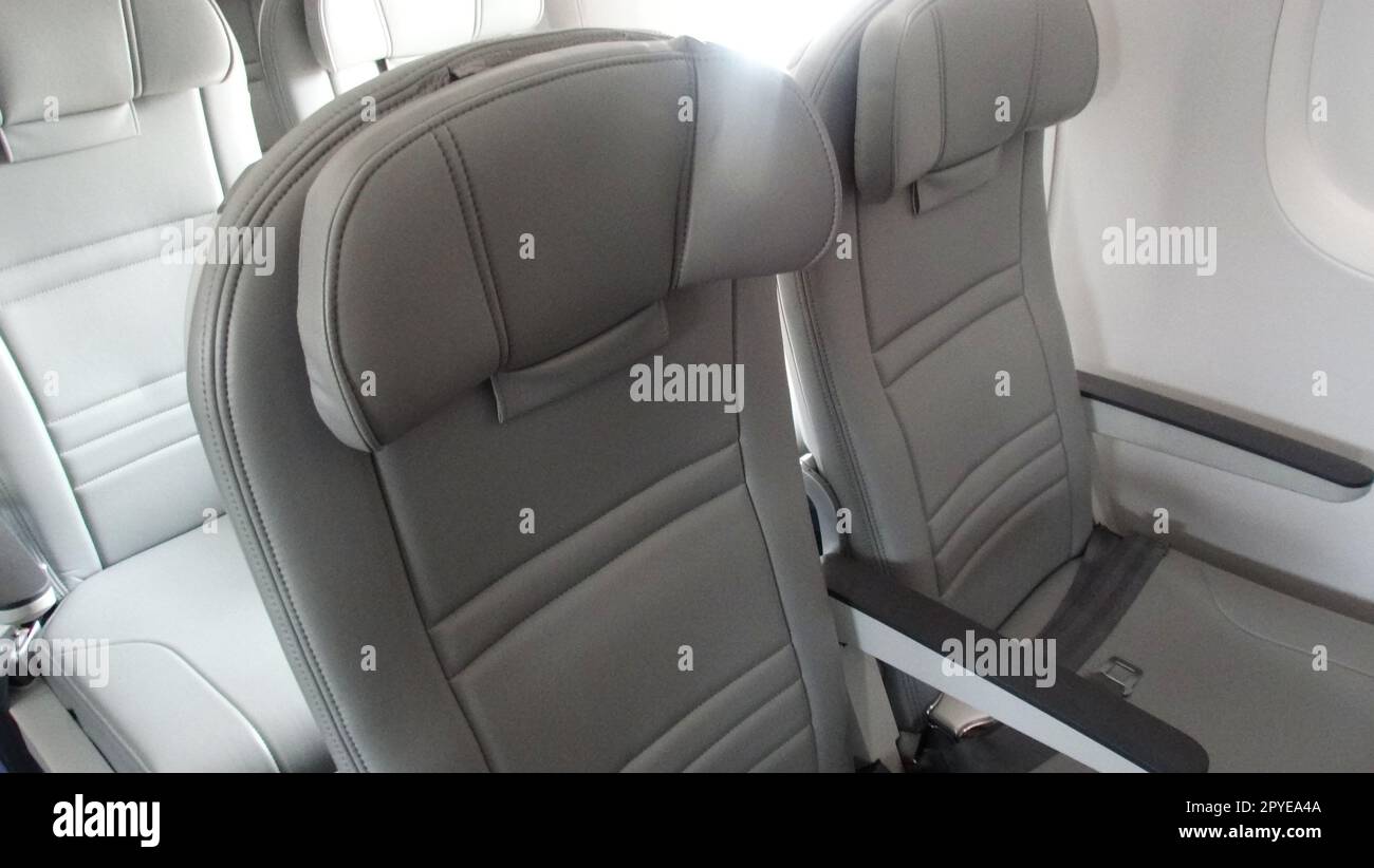 Embraer E-195E2 premium Economy seats was displayed at Wings India ...