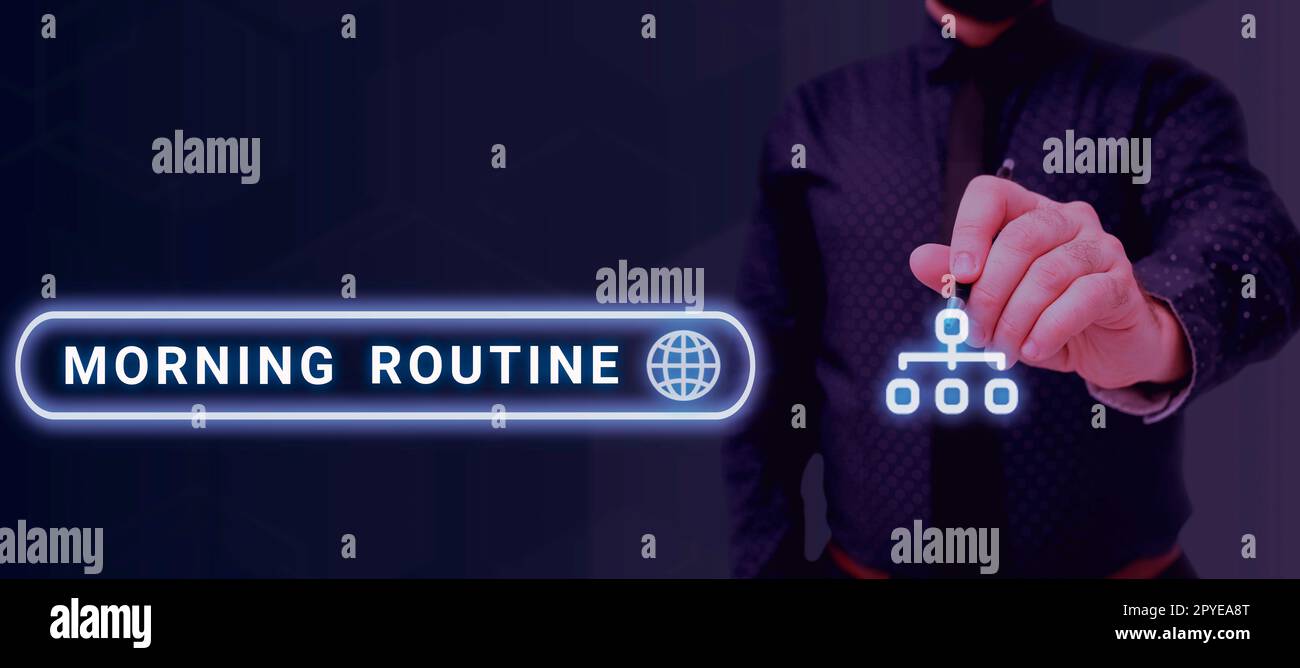 Inspiration showing sign Morning Routine. Concept meaning initiation of ...