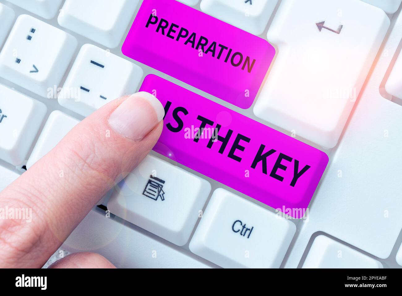 Sign displaying Preparation Is The Key. Word Written on action of ...
