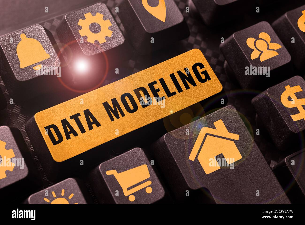 Hand writing sign Data Modeling. Business showcase process of ...