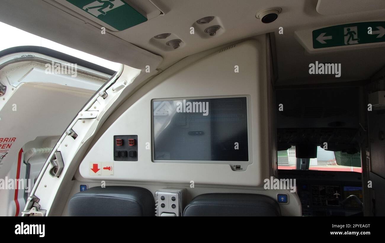 Embraer E-195 aircraft Galley was displayed at Wings India airshow. On ...